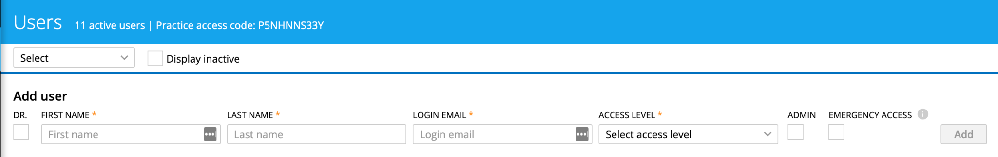 How do I add, edit, or remove users/staff in my practice?