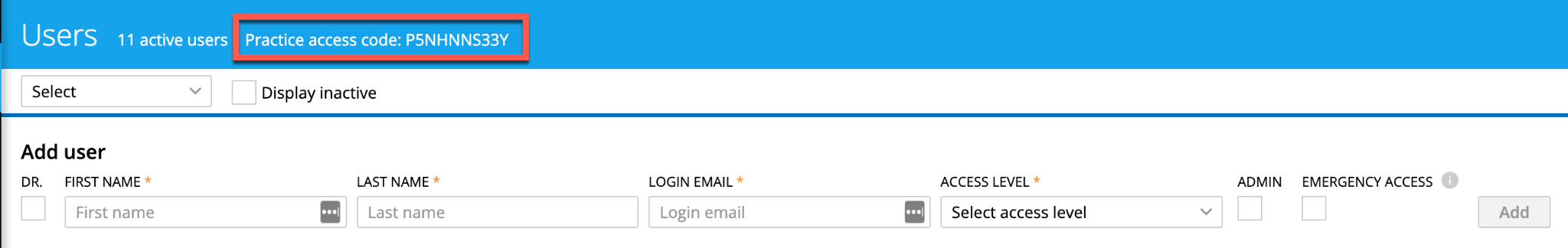 How do I add, edit, or remove users/staff in my practice?