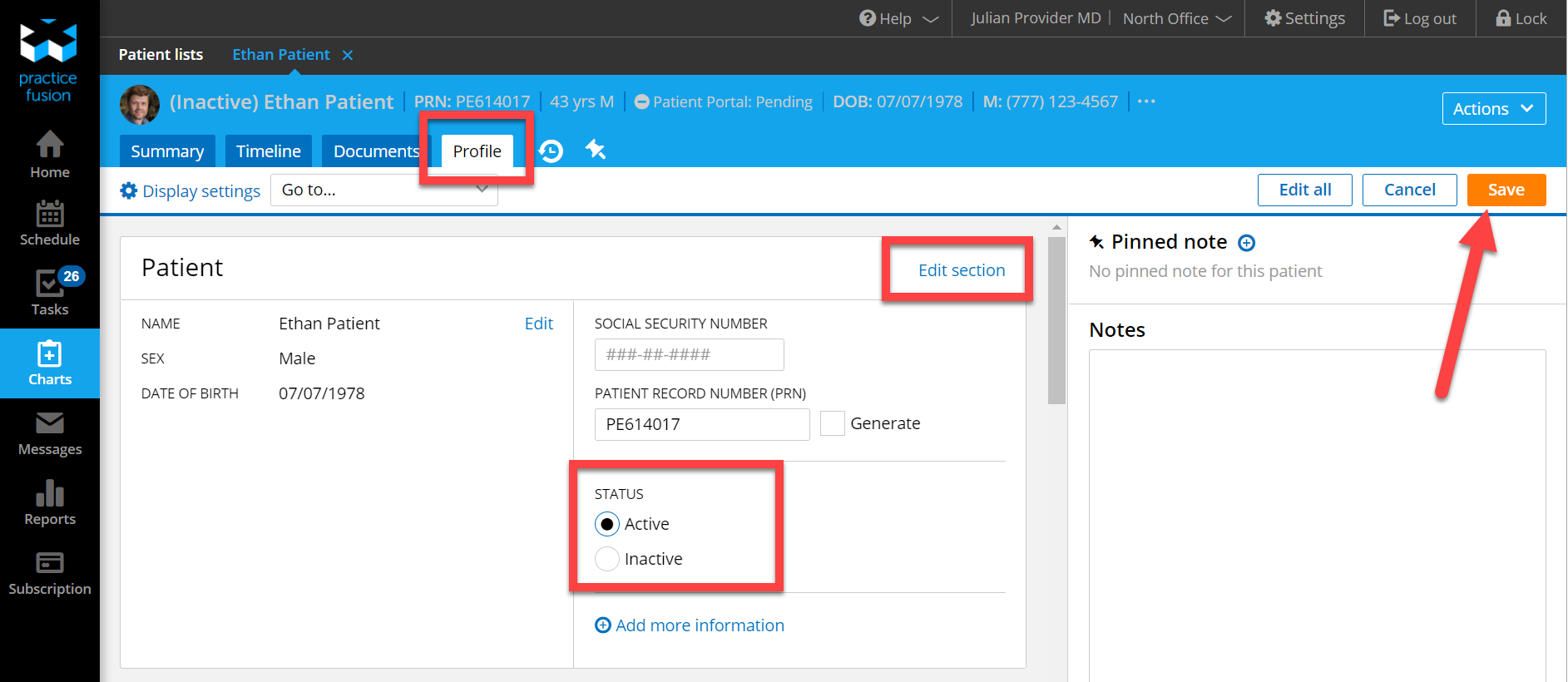 How do I delete or deactivate a patient?