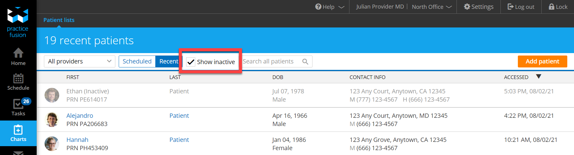 How do I delete or deactivate a patient?