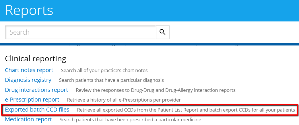 How do I batch export patient data from the EHR?